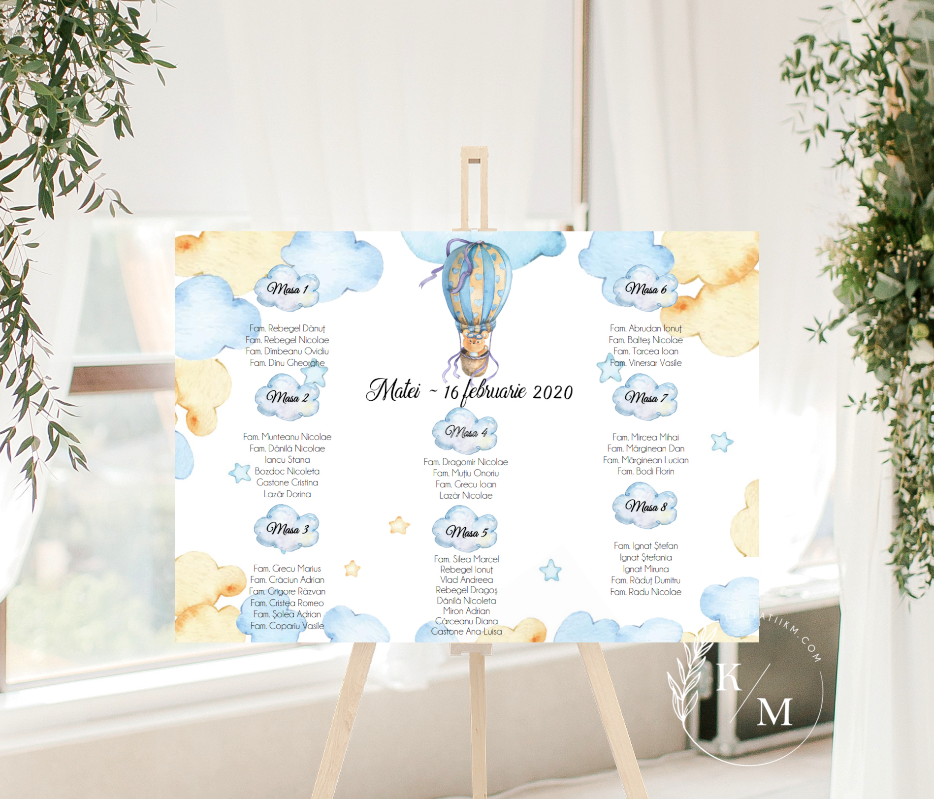 Lista asezare invitati, opis, panou intampinare de botez cu ursulet in ...